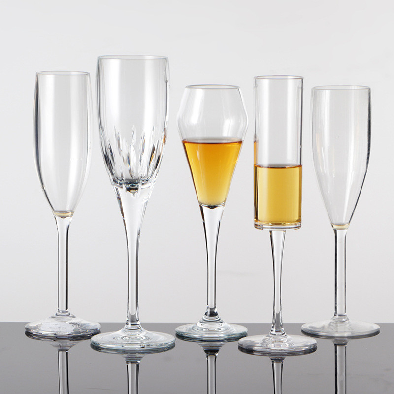 Akrilik gelas Champagne kreatif piala PC plastik lurus buih gelas wain ...
