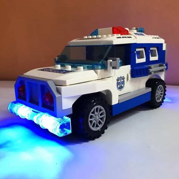 brick lego lego Batu bata Lego, bunyi, cahaya, kereta polis, ambulans ...