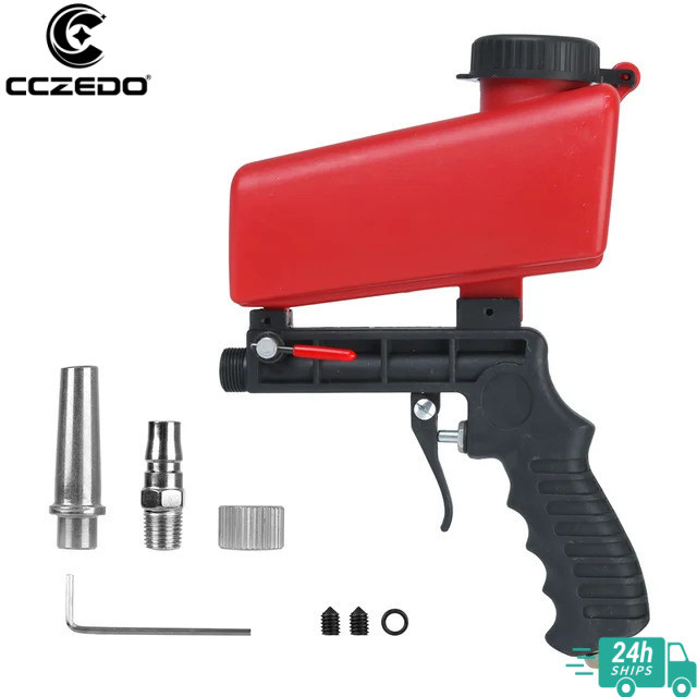 CCZedo Sandblasting Gun Adjustable Handheld Pneumatic Blasting Gun Set ...