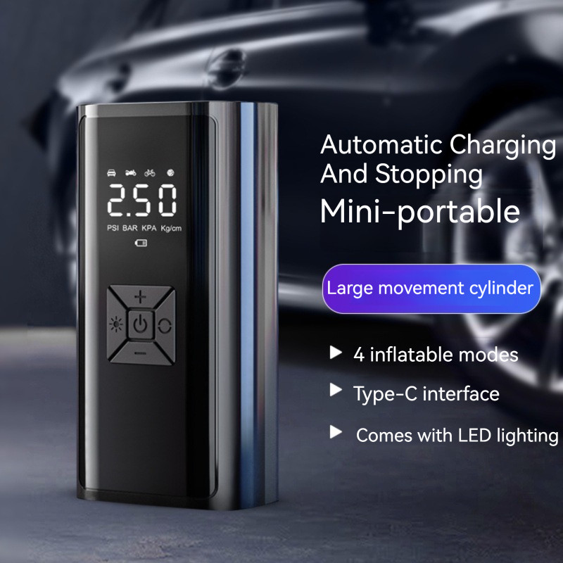 Wireless + Wired Cordless Car Air Pump Portable Car Tyre Inflator Air ...