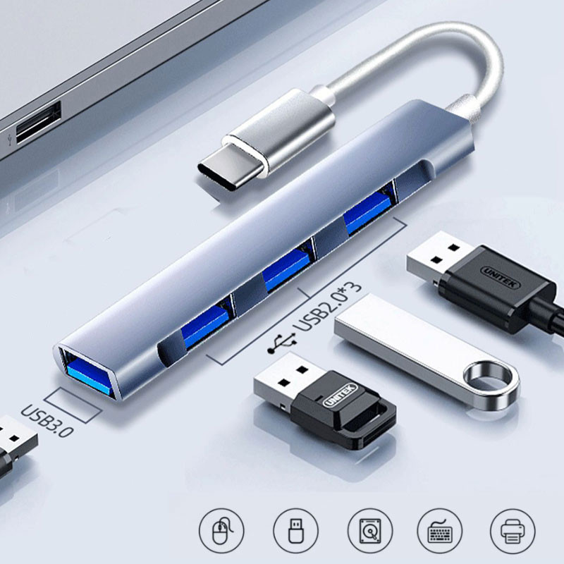 USB C Hub 4-in-1 Mini Portable Type-c to USB Adapter Hubs Multiport ...