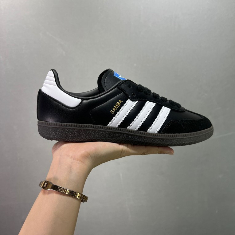Real photos samba men women shoes men women casual shoes Black White ...