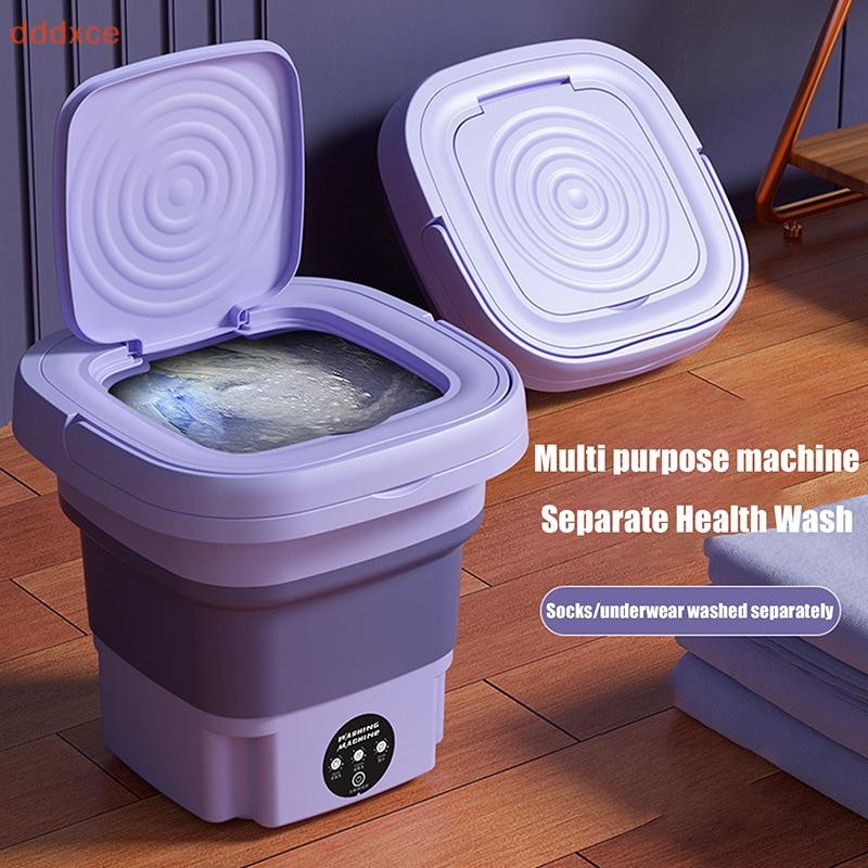 [dddxce] 8L Small Folding Washing Machine Bucket Portable Washing ...