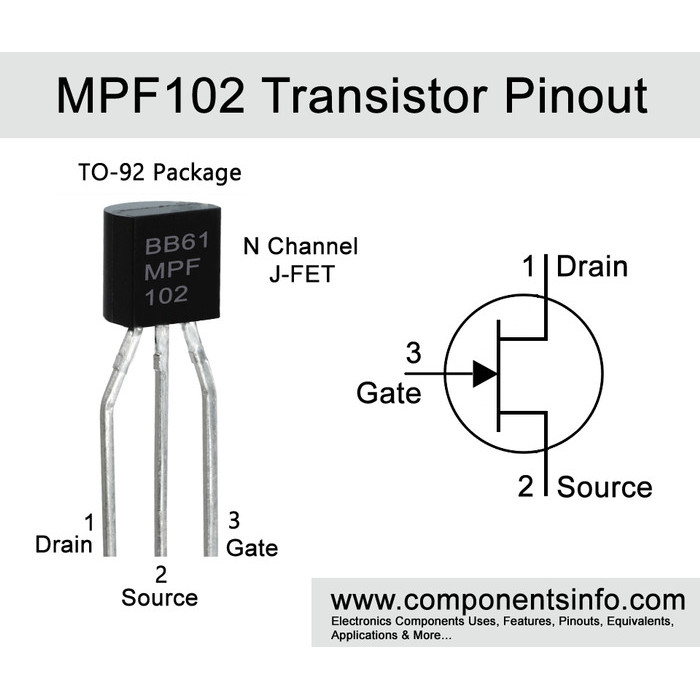 Lm99 MPF102 MP F102 MPF 102 N-Channel RF Amplifier JFET Transistor ...