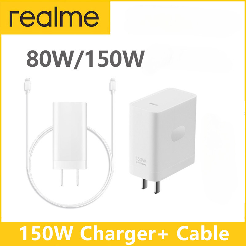 Original Realme Charger 240W / 150W with Type C Cable Super Dart VOOC Dash Quick Charge 80W/45W ...