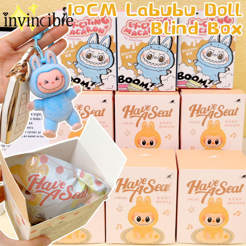 Flocking Labubu Series Keychain Blind Box Toys - Kawaii Monster Sheep ...