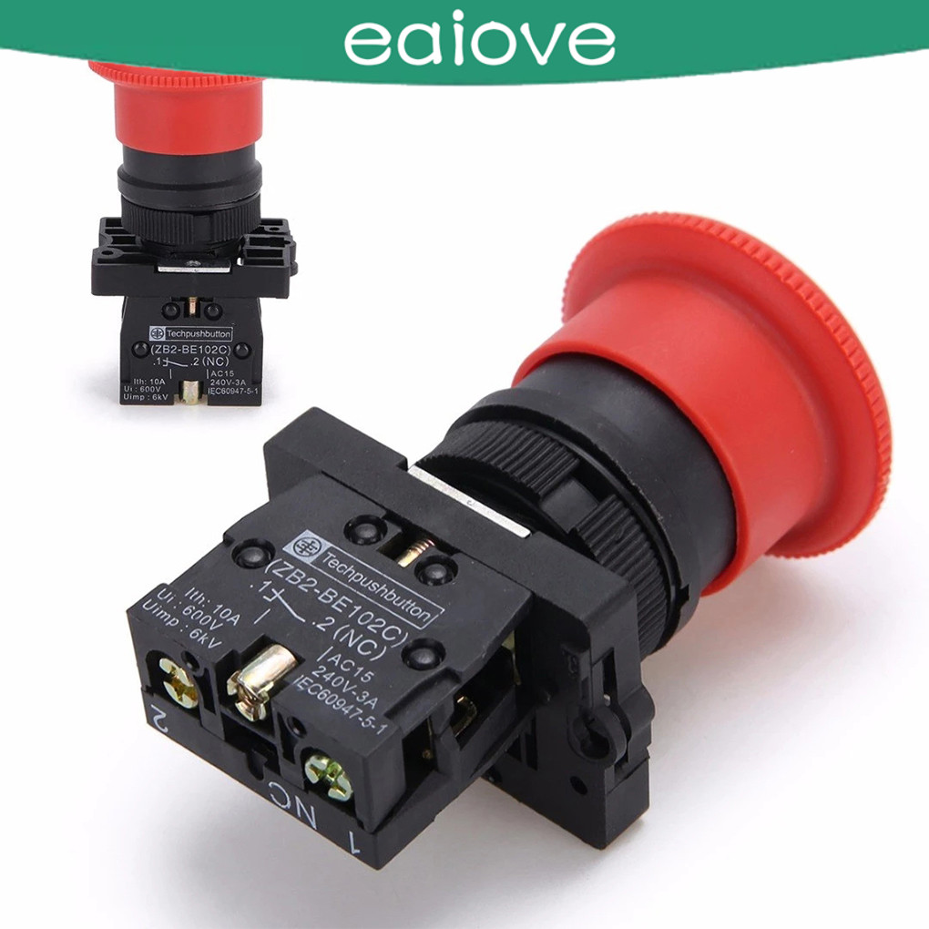 2/3 Electrical Equipment Mushroom Emergency Stop Switch Rotating Reset ...
