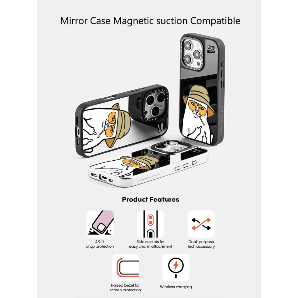 CASETiFY X RIPNDIP Nermal S Thompson Case Magnetic suction Black&Sliver ...