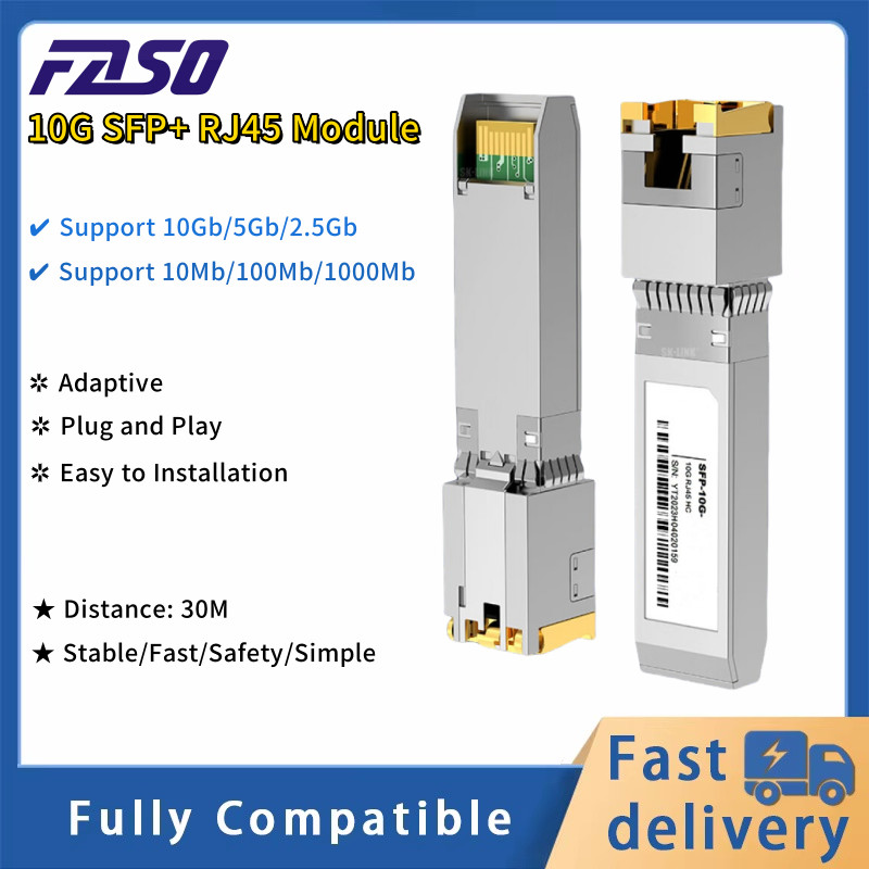 10G SFP+ to RJ45 Transceiver Module, SFP 10Gb RJ45 Copper Ethernet ...