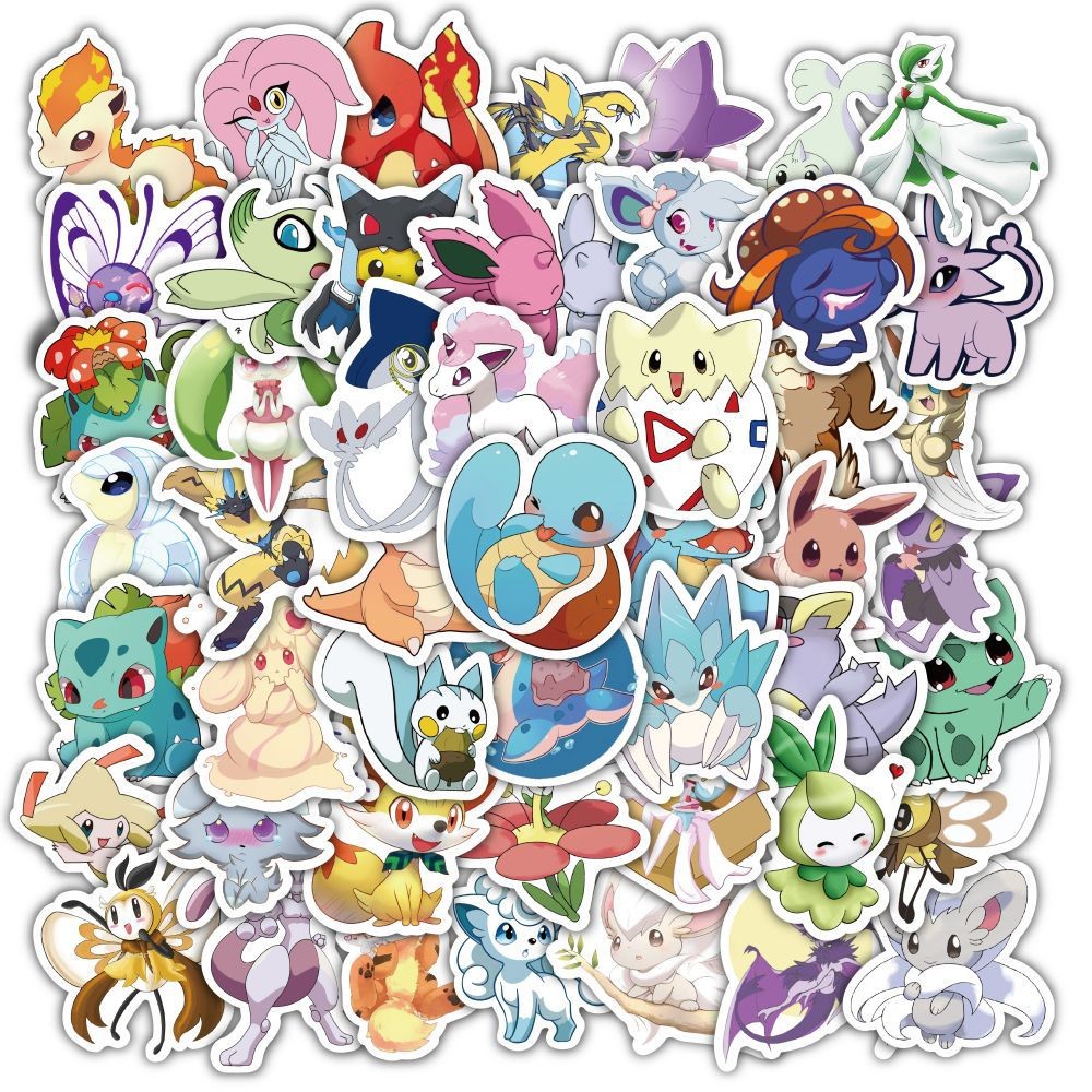 60pcs Stickers Cartoon Graffiti Pokemon Pocket Monsters for Mobile ...