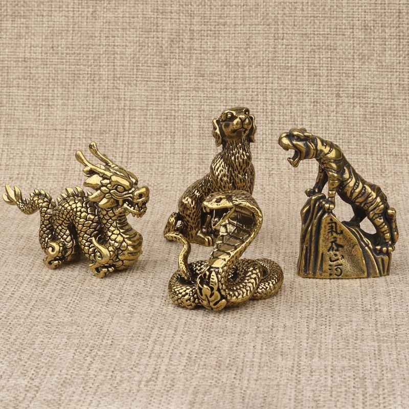 Brass Zodiac Ornaments 12 Phases Full Set Rat Ox Tiger Rabbit Dragon ...