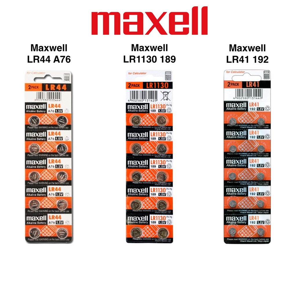 Maxell LR1130 / LR41 / LR44 Micro Alkaline Battery Button Cell | Bateri ...
