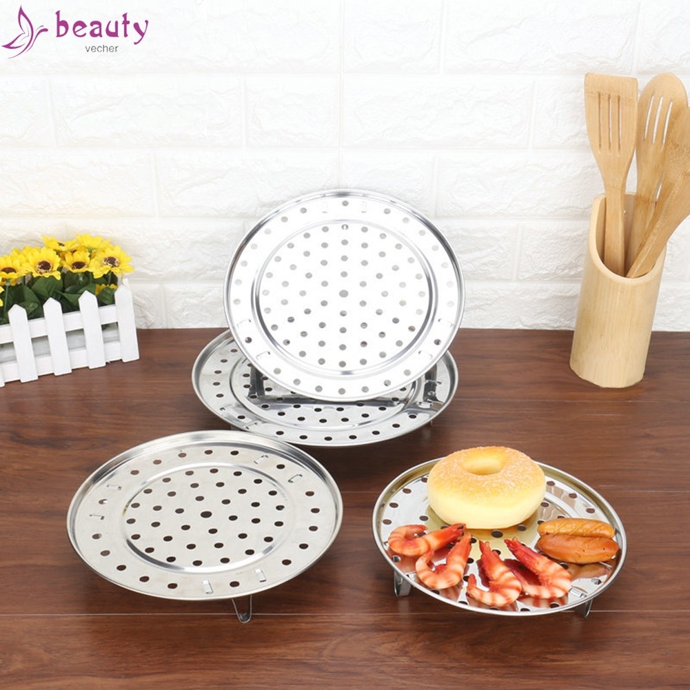 Stainless Steel Steamer Tray Rack Plate Steam Cooking 3 Stands Round ...