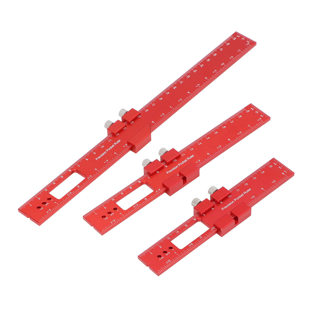 [kats] 3Pcs Metal Slide Ruler Inch Metric Stop Marking T Type CNC ...