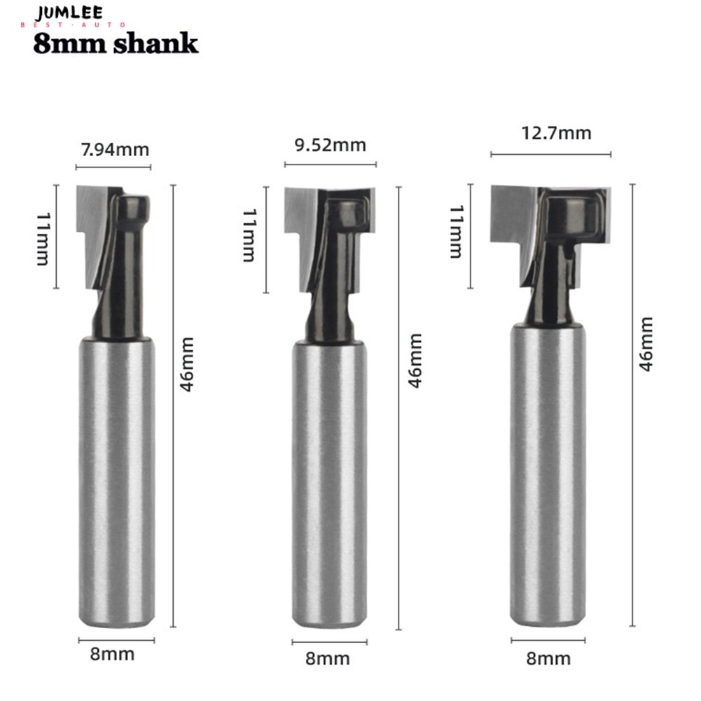 JUMLEE ️3pcs 8mm Shank T-Slot Cutter Router Bit Set Hex Bolt Key Hole ...