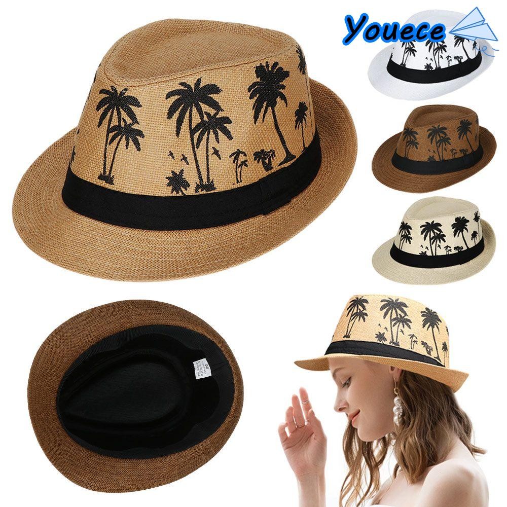 YOUECE Coconut Trees Pattern Spring Summer Sun Hat Men Women Couple Top ...