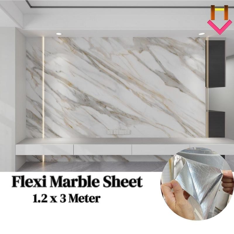 120cm x 3m Flexi Marble Sheet Imitation Ceramic Wall Sticker 120cm x ...