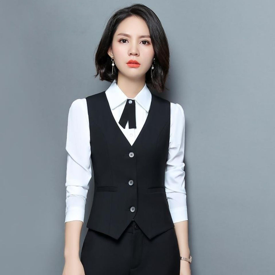 Spring Autumn Slim-fit Suit Vest Short Professional Wear Korean Version ...