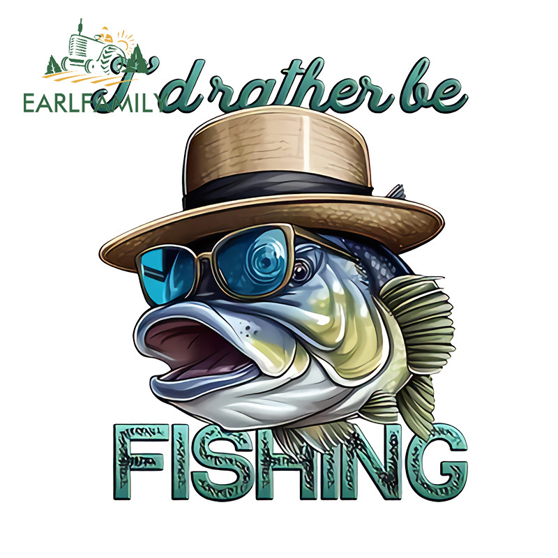 EARLFAMILY 13cm Fishing Car Stickers Anime Graffiti Decals Motorcycle ...