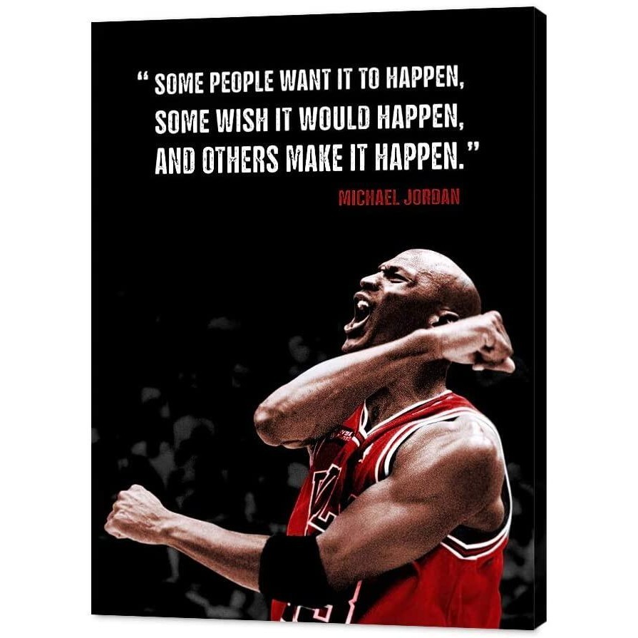 Famous Poster Wall Art Canvas Inspirational Quote Picture NBA Legend ...