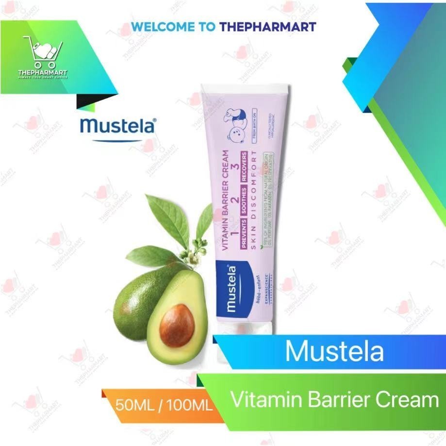 Mustela Vitamin Barrier Cream 123 (50ml / 100ml) Mustela Nappy Cream ...