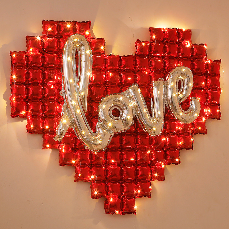 Large LOVE Background Wall LOVE Aluminum Film Balloon Wedding Proposal ...