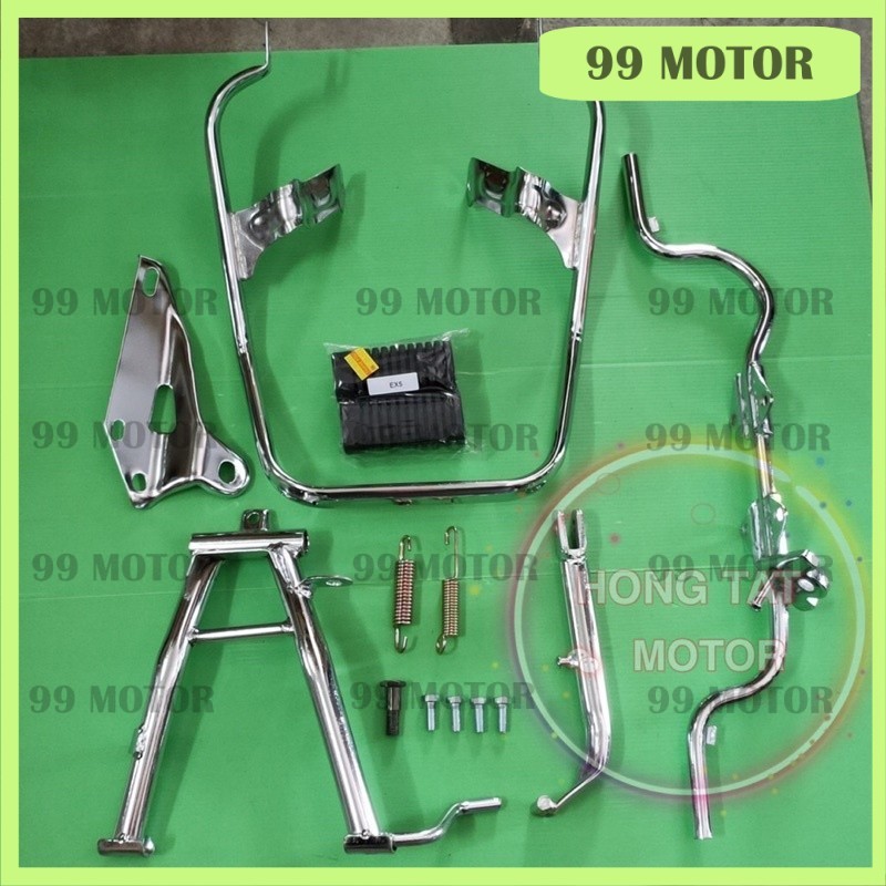 honda fame c70 gbo gboj ex5 dream chrome stand tengah tepi footrest set besi step exhaust ...