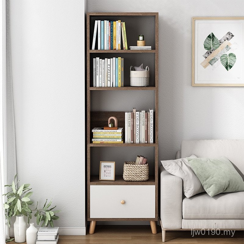Bedroom Back Wall Multi-Layer Bookshelf Floor Simple Storage Rack ...