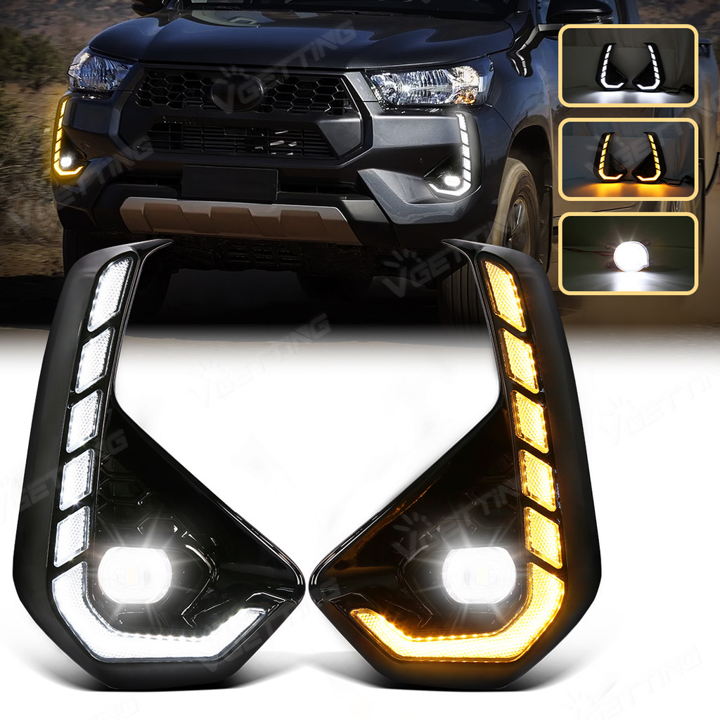 Front LED DRL Daytime Running Driving Light For Toyota Hilux Revo 2024 ...