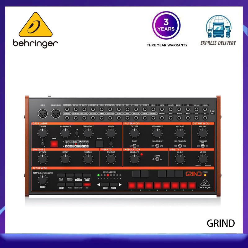 Behringer GRIND Hybrid Semi-Modular Synthesizer with 24 Digital Sound ...