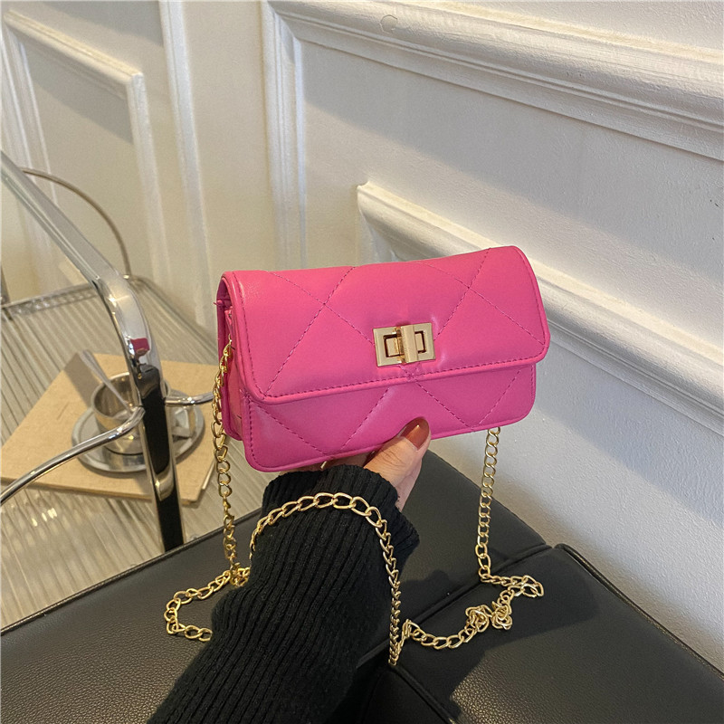 BBD Ladies Chain Bag Rhombic Style Embroidery Thread Small Square Lock ...