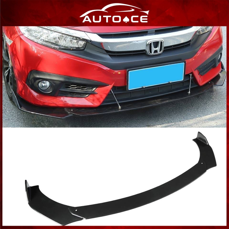 Car Universal FRONT BUMPER DIFFUSER Lip Wrap Angle Splitters Black ...