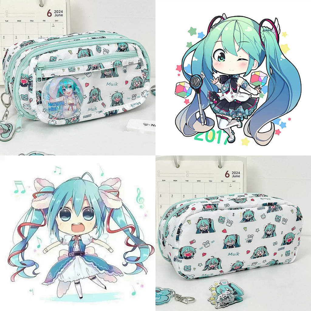 Hatsune Miku Capybara Loopy Pencil Case Anime Style Large-capacity Pen ...