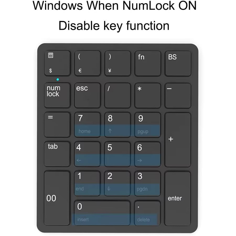 Jomaa Wireless Number Pads 26 Keys Portable Numeric Keypad 2.4 GHz ...