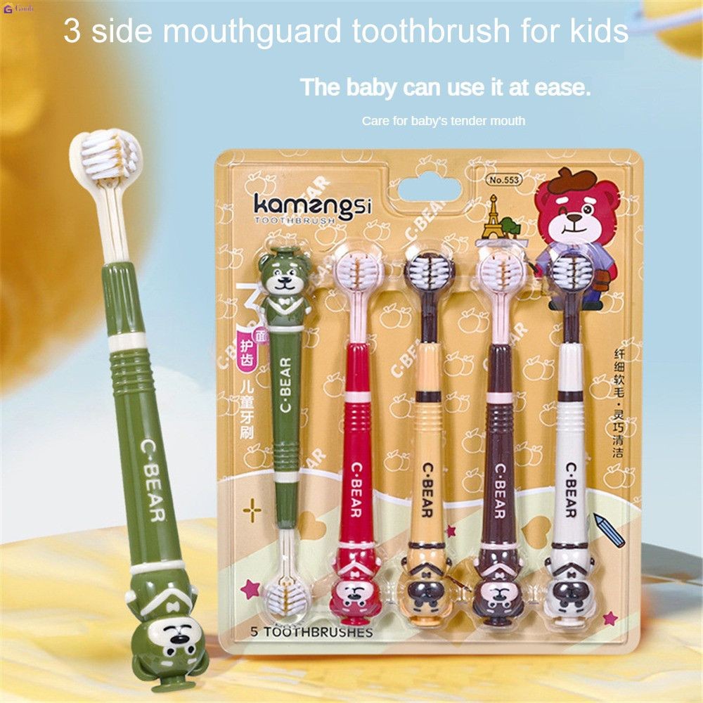5 Pack Children's Three-sided Toothbrush Wrap Type 3 To 15 Years Old ...