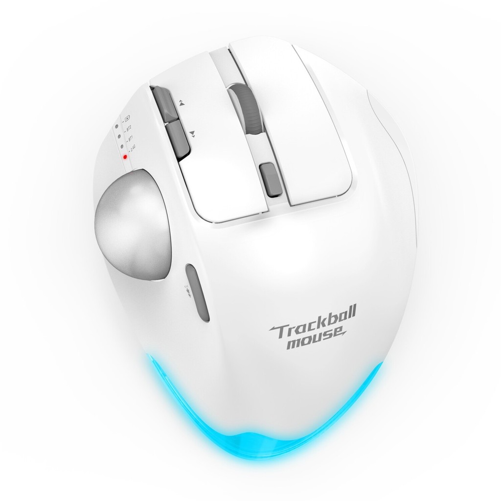 Trackball Wireless Mouse Dual mode Ergonomic Mouse RGB Rechargeable ...