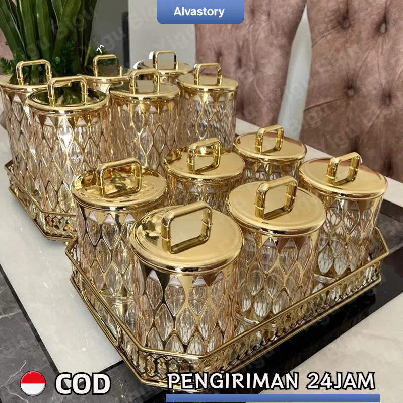 Eid Jar Set Luxury Crystal/Gold jar/Luxury jar/Gold Jumbo Luxury ...