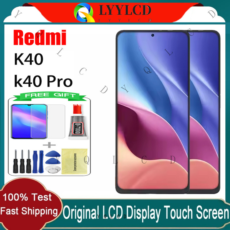 Original AMOLED Redmi K40 K40 Pro LCD Display Touch Screen With Frame ...