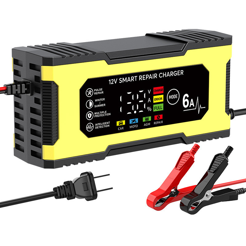New 12V6A Smart Pulse Charger Car Motorcycle Battery Charger 12V ...
