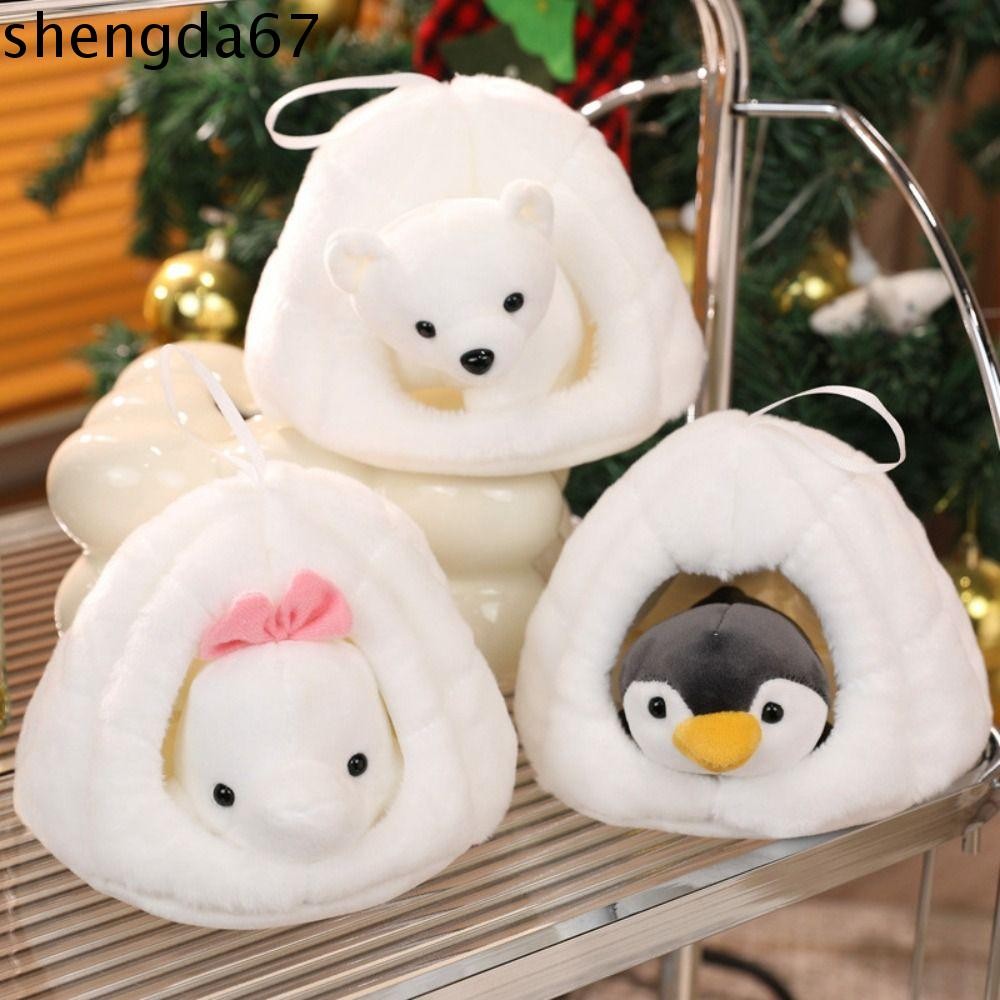 SHENGDA Snow Nest Plush Toy, Stuffed Animals Whale In Cave Penguin Stuffed Doll, Adorable ...