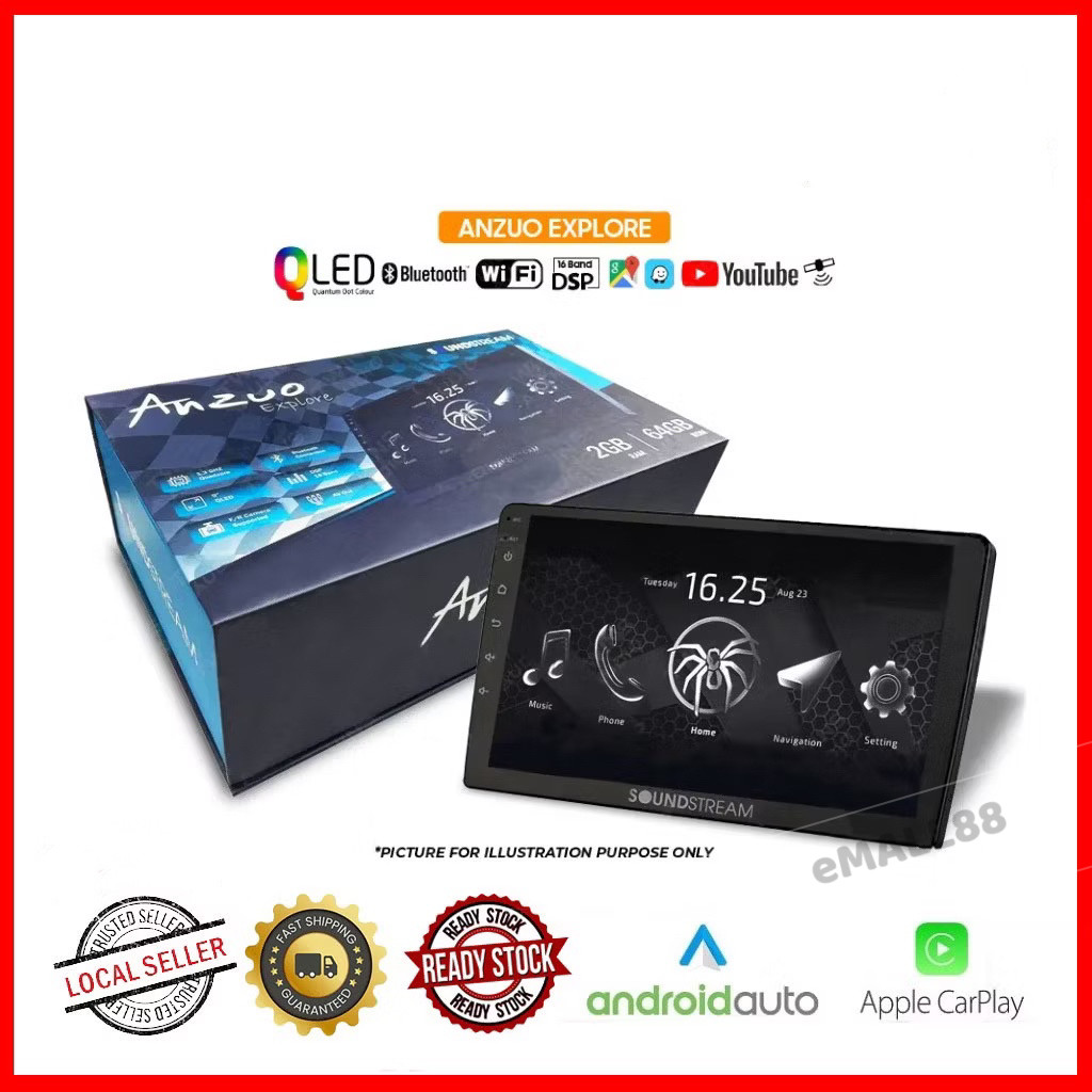 Soundstream Anzuo Explore 2+64GB Android Player with Carplay Android ...