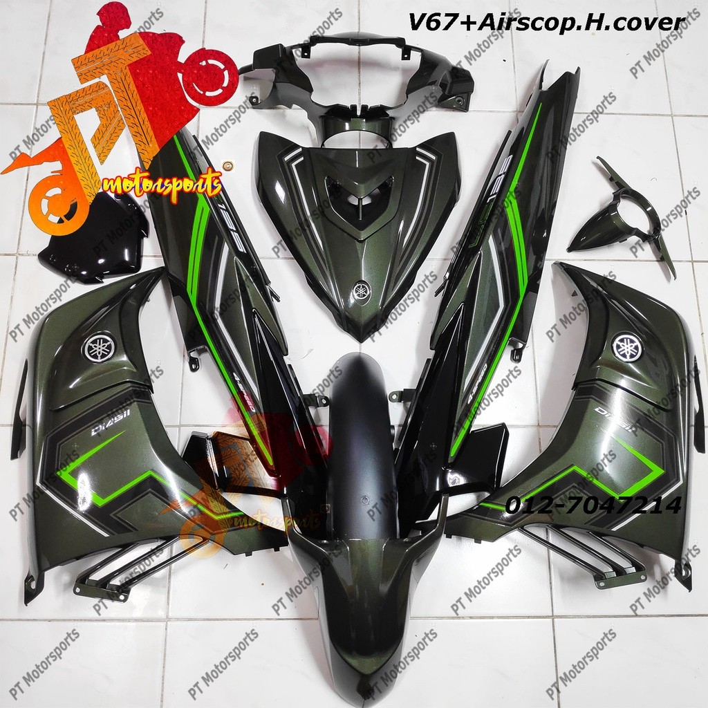 Yamaha LC 135 Cover Set V6 Grey ATAU Hijau Lumut Exciter Robot 2022 158 ...