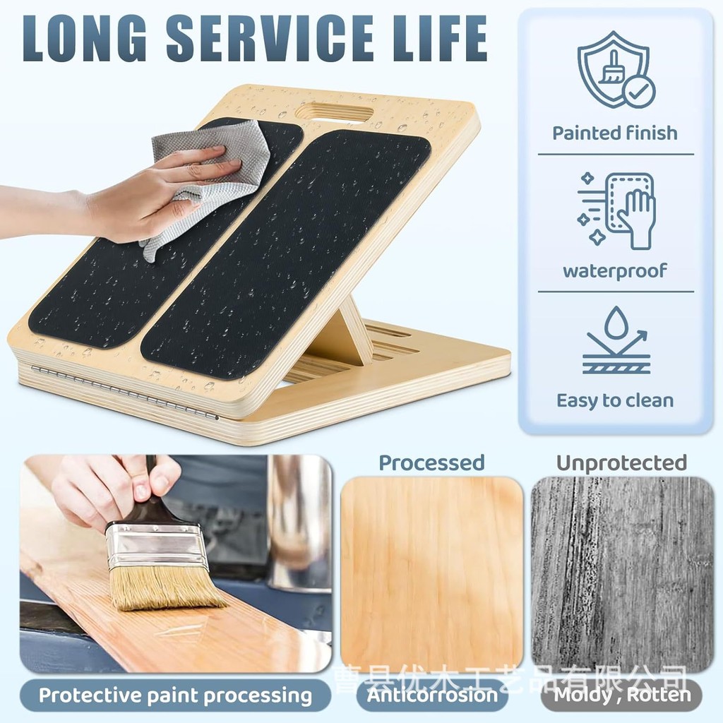 Wooden Stretching Board Adjustable Inclined Board Calf Stretcher with ...