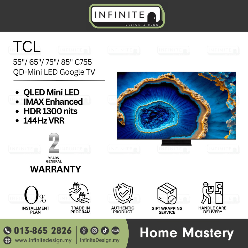 TCL 55"/ 65"/ 75"/ 85" C755 QD-Mini LED Google TV | Shopee Malaysia