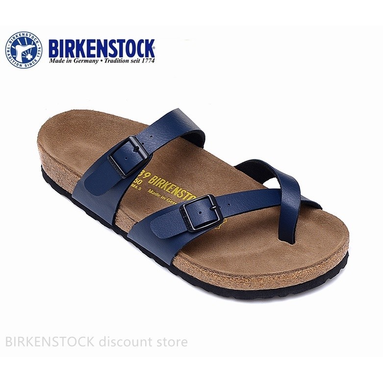 Birkenstock Mayari lelaki/perempuan Classic Cork Matte sandal biru ...