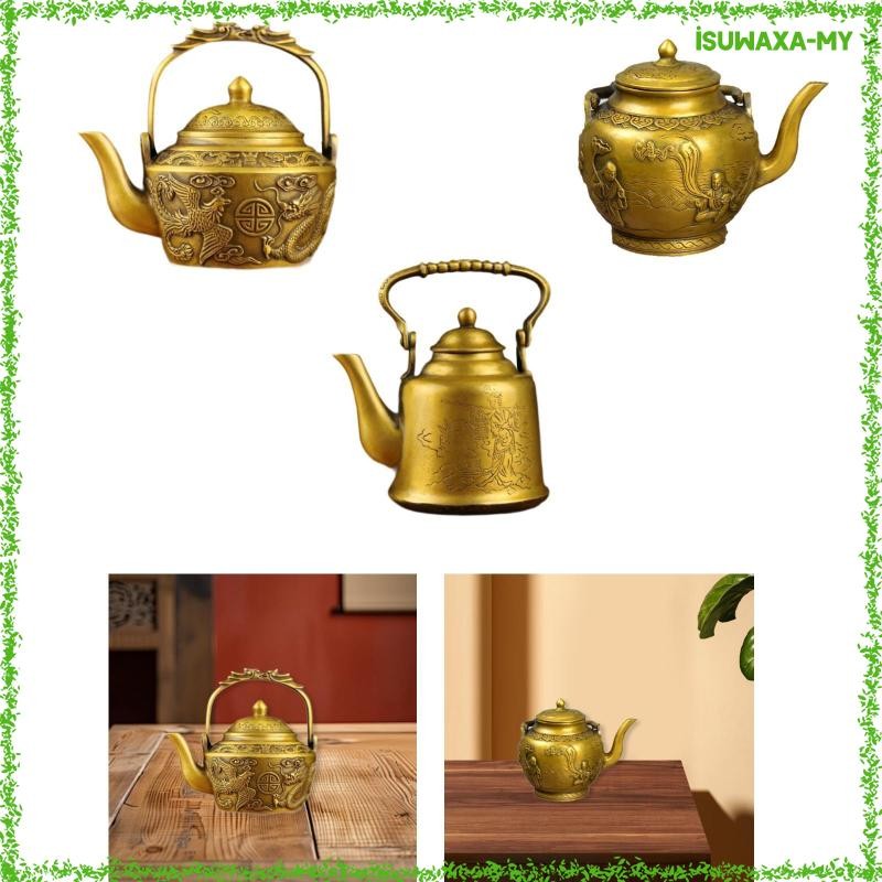 [IsuwaxaMY] Brass Teapot Statue Water Kettle Sculpture Flagon Oil ...