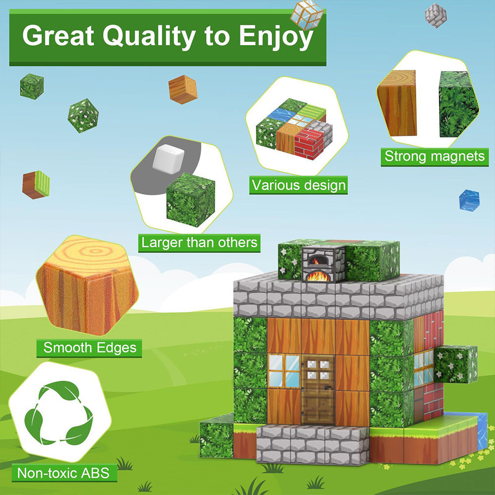 Minecraft Magnetic Blocks - Magic Portal Set, Magnetic Tiles Building ...