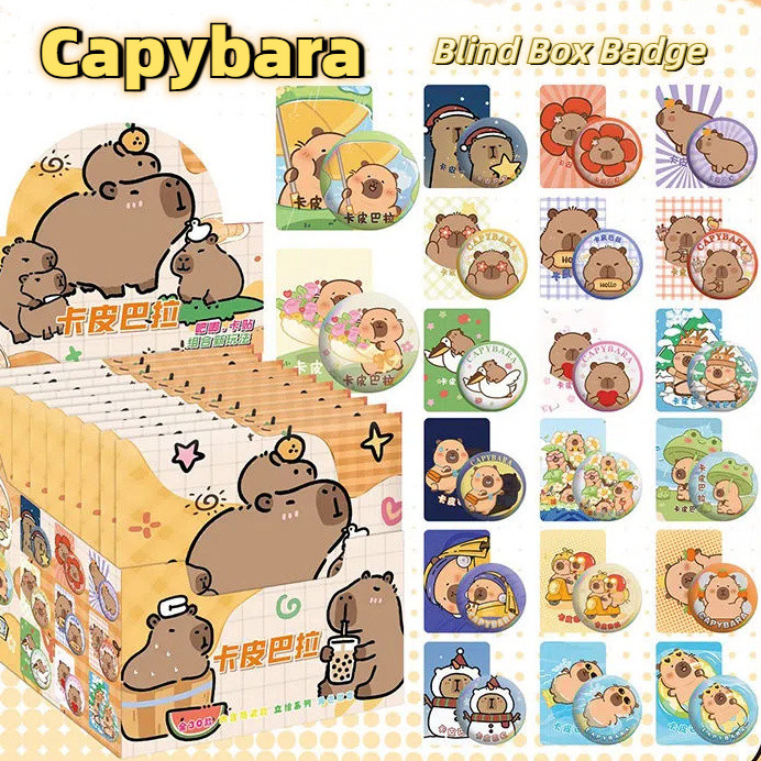 Capybara Blind Box Badge + Card Sticker Set Collectibles | Blind Box ...