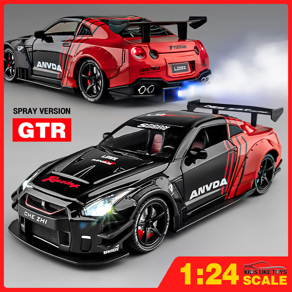 KLT 1:24 Nissan GT-R R35 Spray Version Diecast Model Car Alloy Cars ...