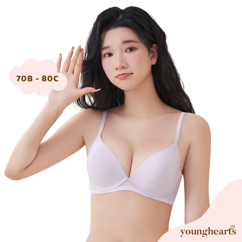 Young Hearts pure basic berwayar 3/4 cup push-up demi kemeja t bra Y23-20228 | Shopee Malaysia